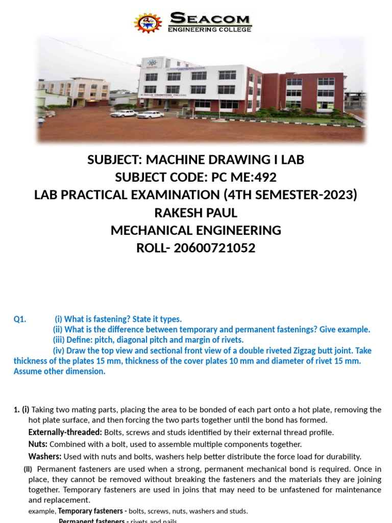 Drawing Autocad | PDF | Screw | Rivet