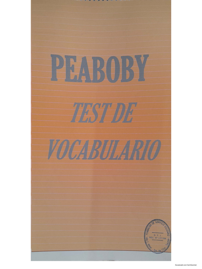 Peabody. Test de Vocabulario | PDF