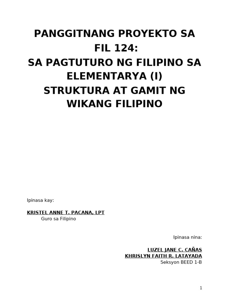Fil Project 2 | PDF
