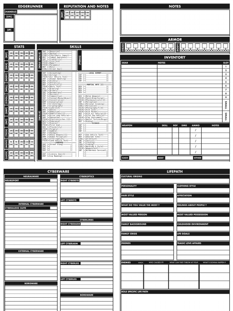 Character Sheet 3.0 BETA (Nie Do Druku) | PDF