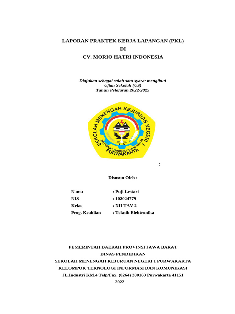 Laporan PKL di CV. Morio Hatri Indonesia | PDF