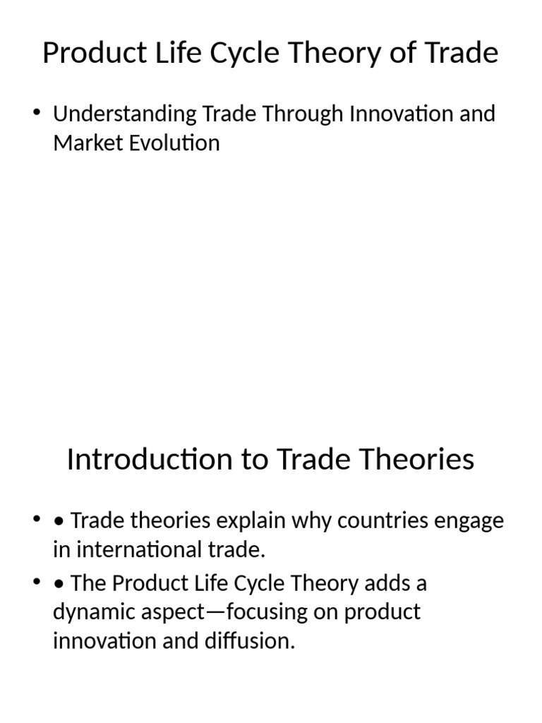 Product Life Cycle Theory of Trade With Images | PDF