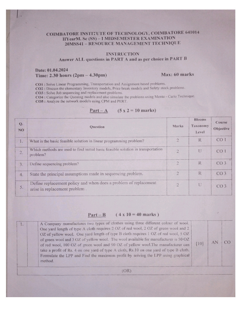 IV-sem Midsem Qps | PDF