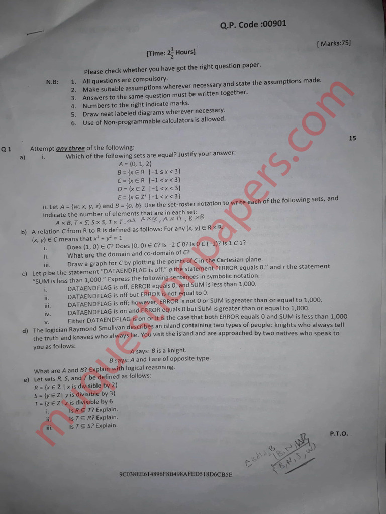 Fybsc-It Sem1 DM Nov17 | PDF