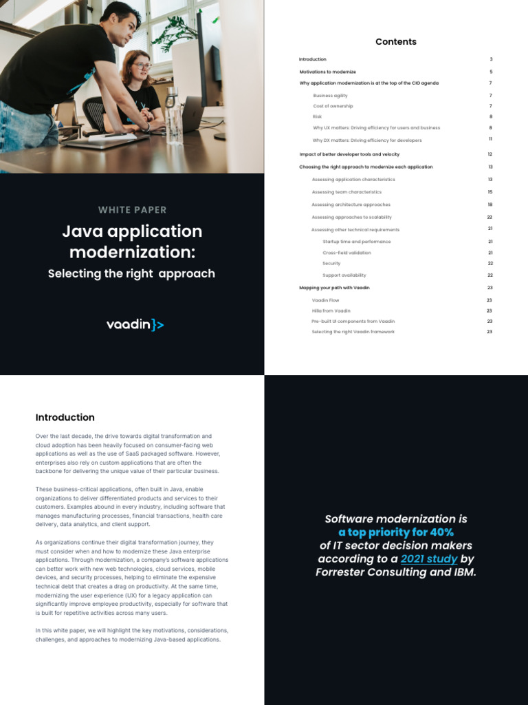 Java App Modernization - Vaadin Whitepaper | PDF | Cloud Computing | Scalability