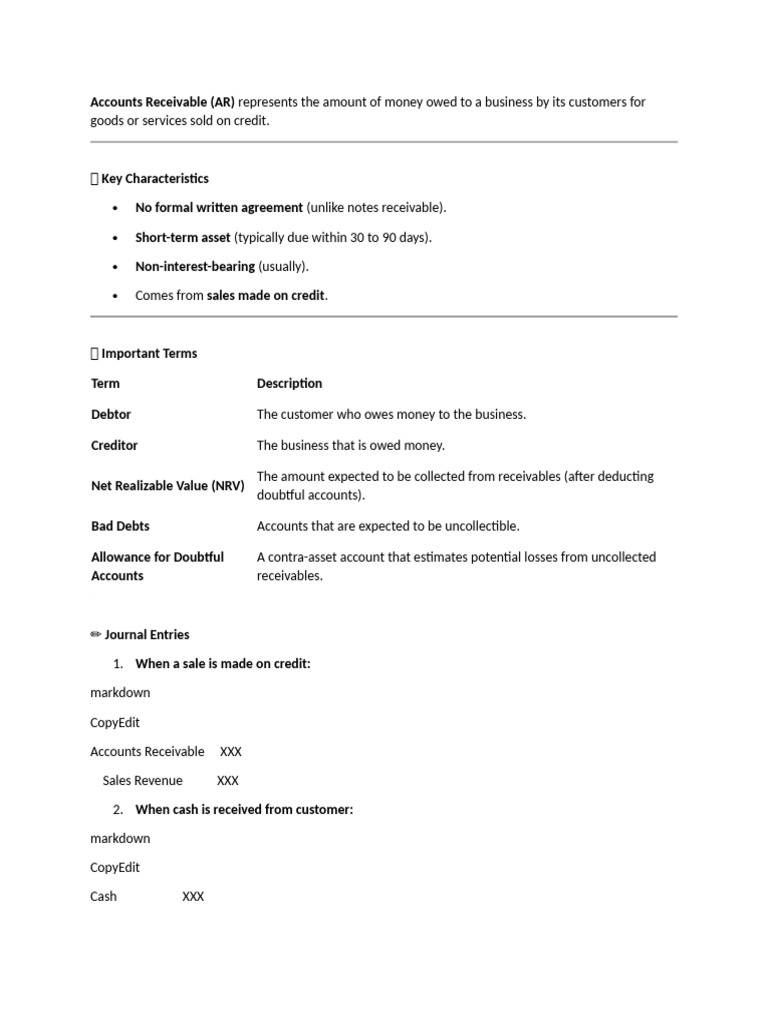 Understanding Accounts Receivable Basics | PDF