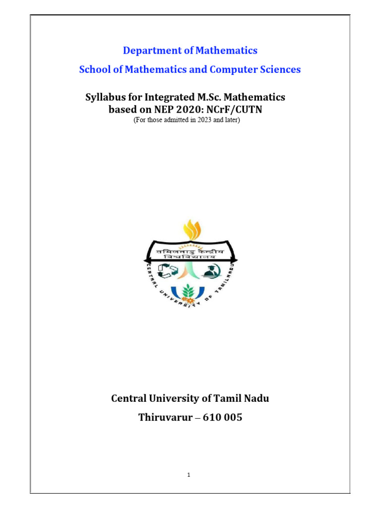 Int_MSc_Syllabus_2023-2024_15072023-min | PDF | Ring (Mathematics ...