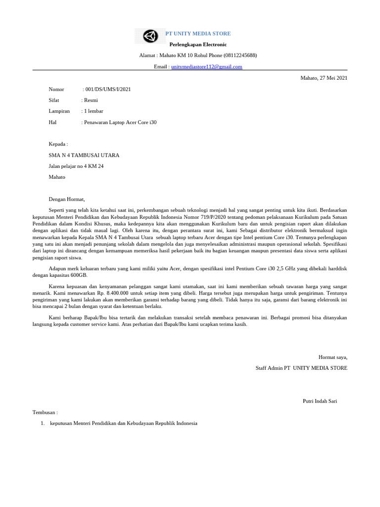 Surat Penawaran | PDF