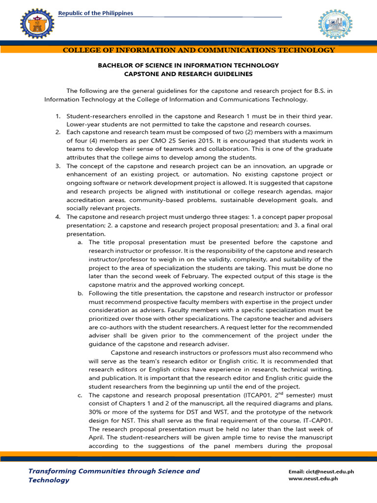 Capstone Guidelines 2023 | PDF