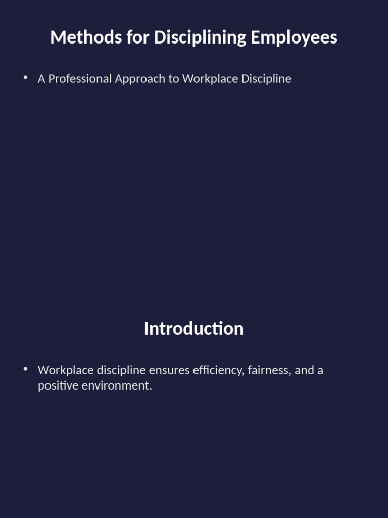 Stylish Employee Discipline Presentation | PDF