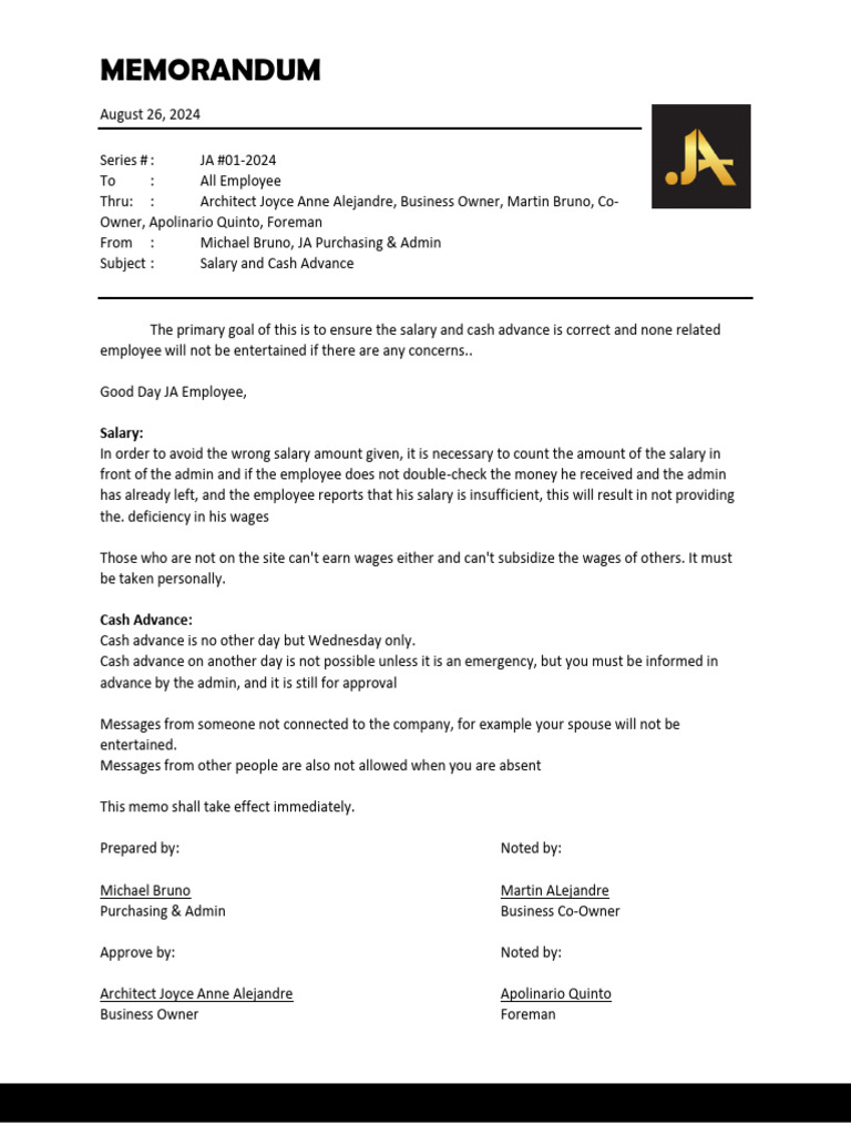 Memo Series Ja 01-2024 - Raw File | PDF