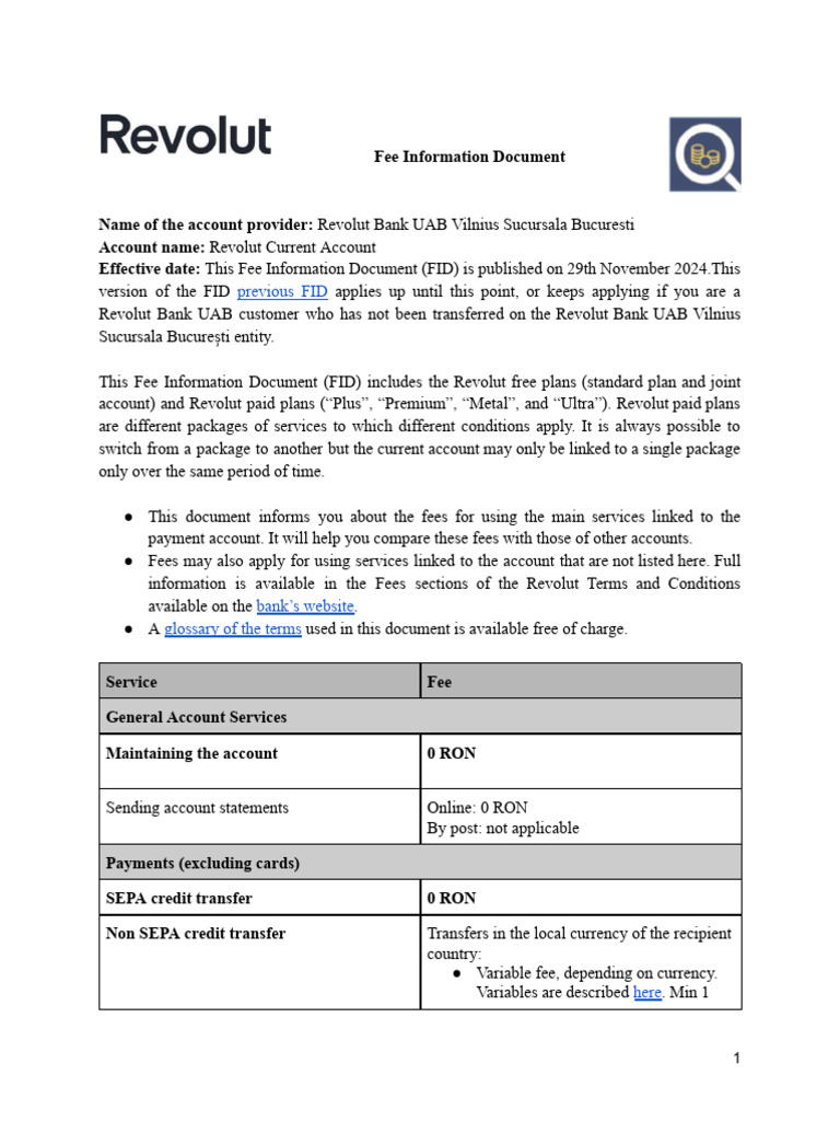 Fee Information Document A0a12a71 1.3.0 1733299694 en | PDF | Payments ...
