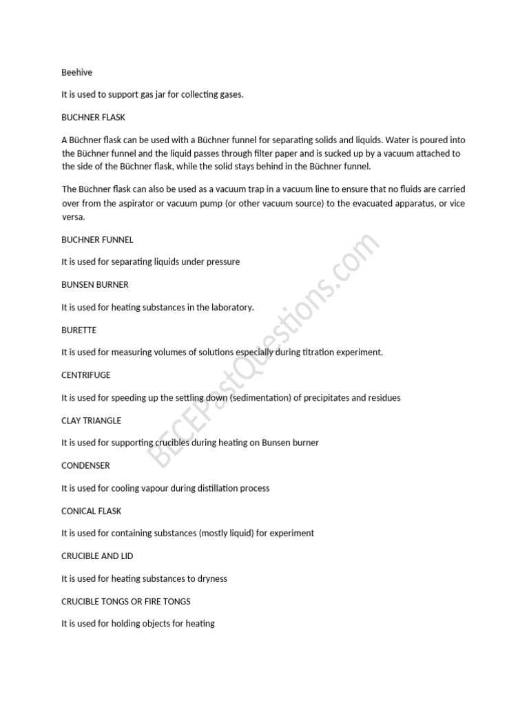 Laboratory Uses of Büchner Flask | PDF | Liquids | Vacuum