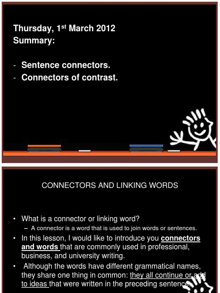 Connectors and Linking Words Guide | PDF | Verb | Word