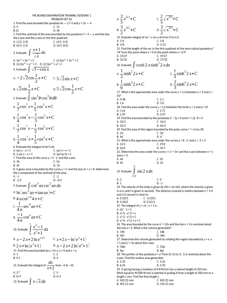 Calculus Problem Set and Solutions | PDF | Equations | Calculus