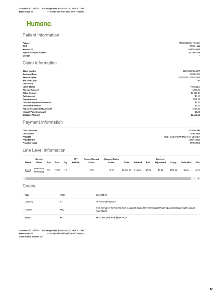 EOB# 3001864495 | PDF