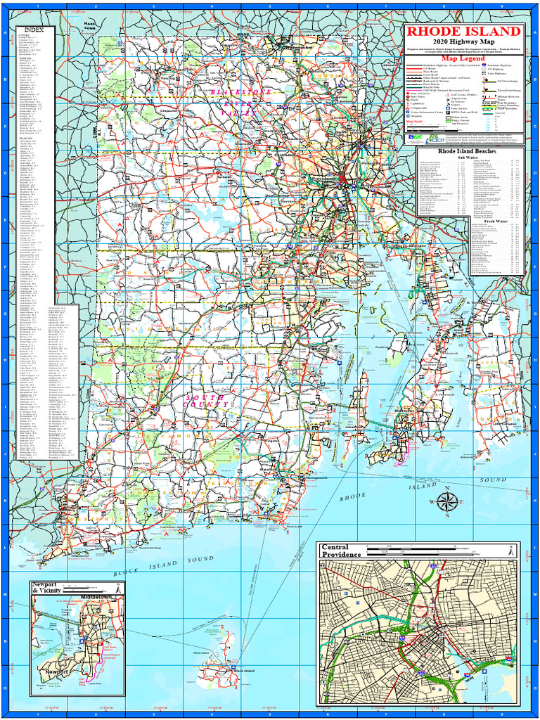 Rhode Island Road Map Overview | PDF
