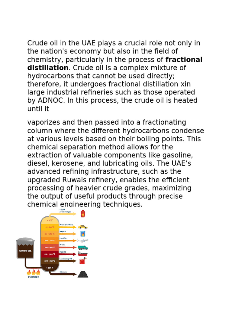 UAE Crude Oil Fractional Distillation Process | PDF
