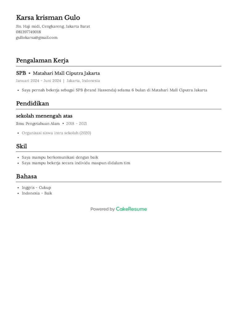Karsa Krisman Gulo | PDF