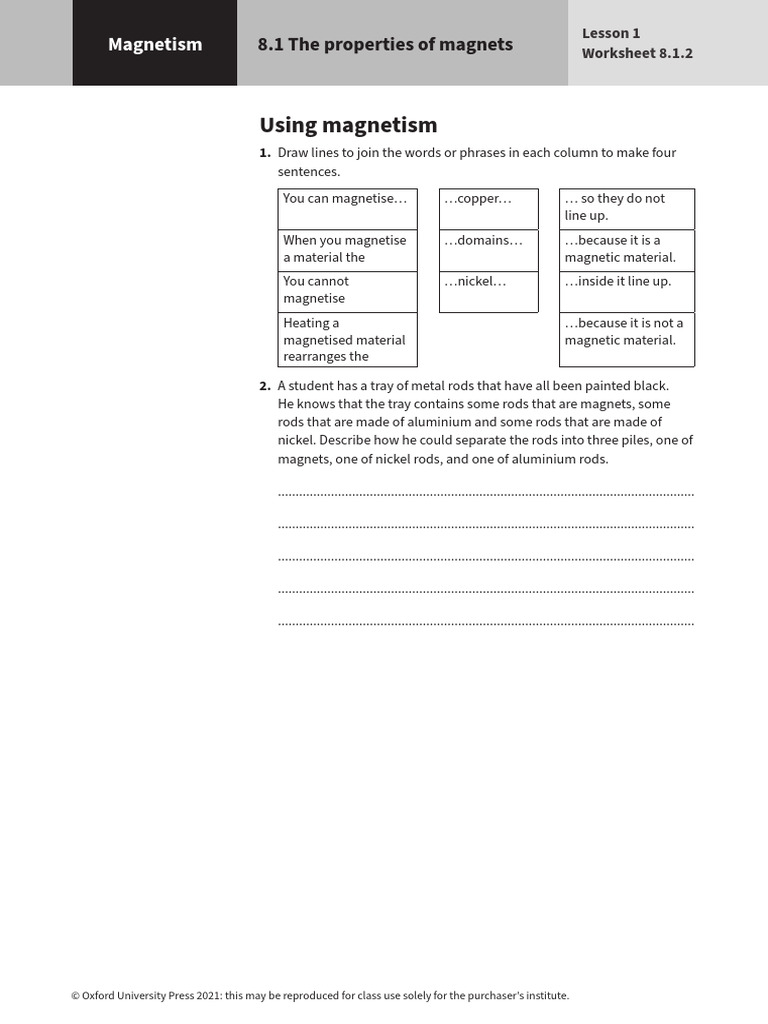 The Properties of Magnets | PDF | Sets Of Chemical Elements | Physical ...