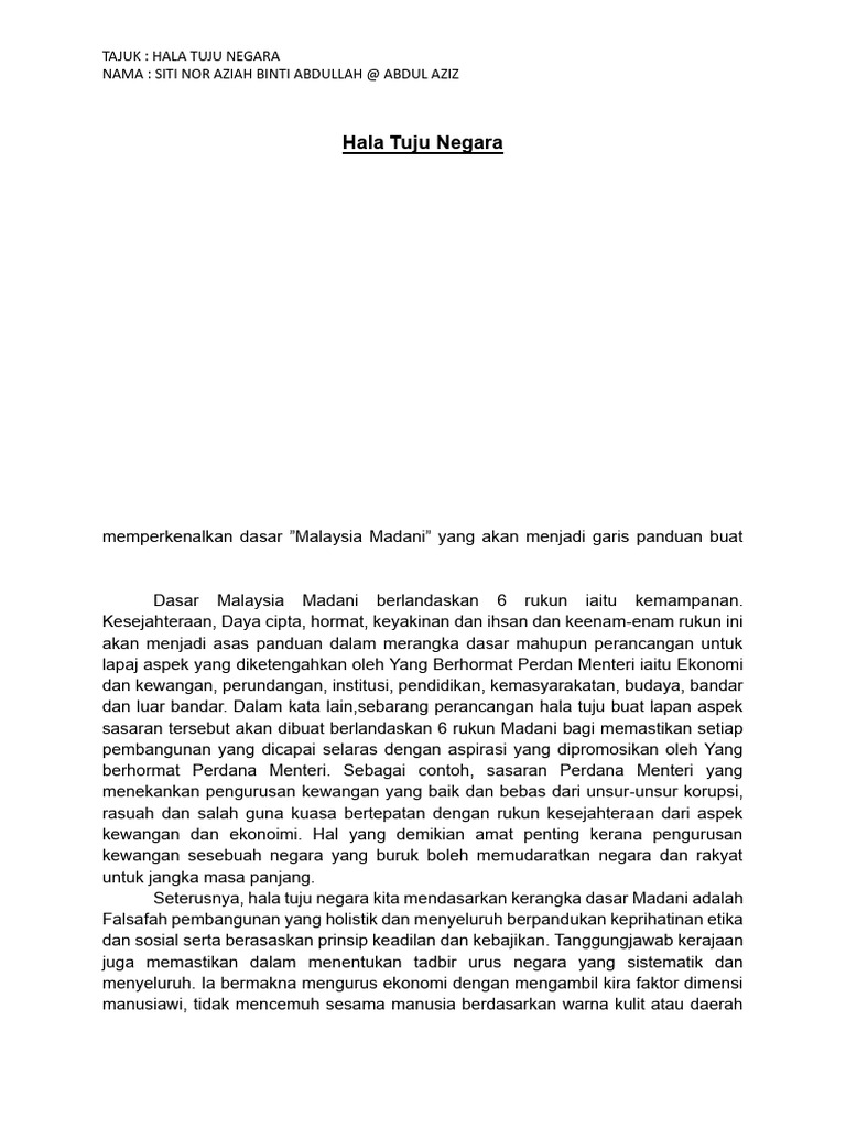 Hala Tuju Malaysia: Konsep Madani | PDF