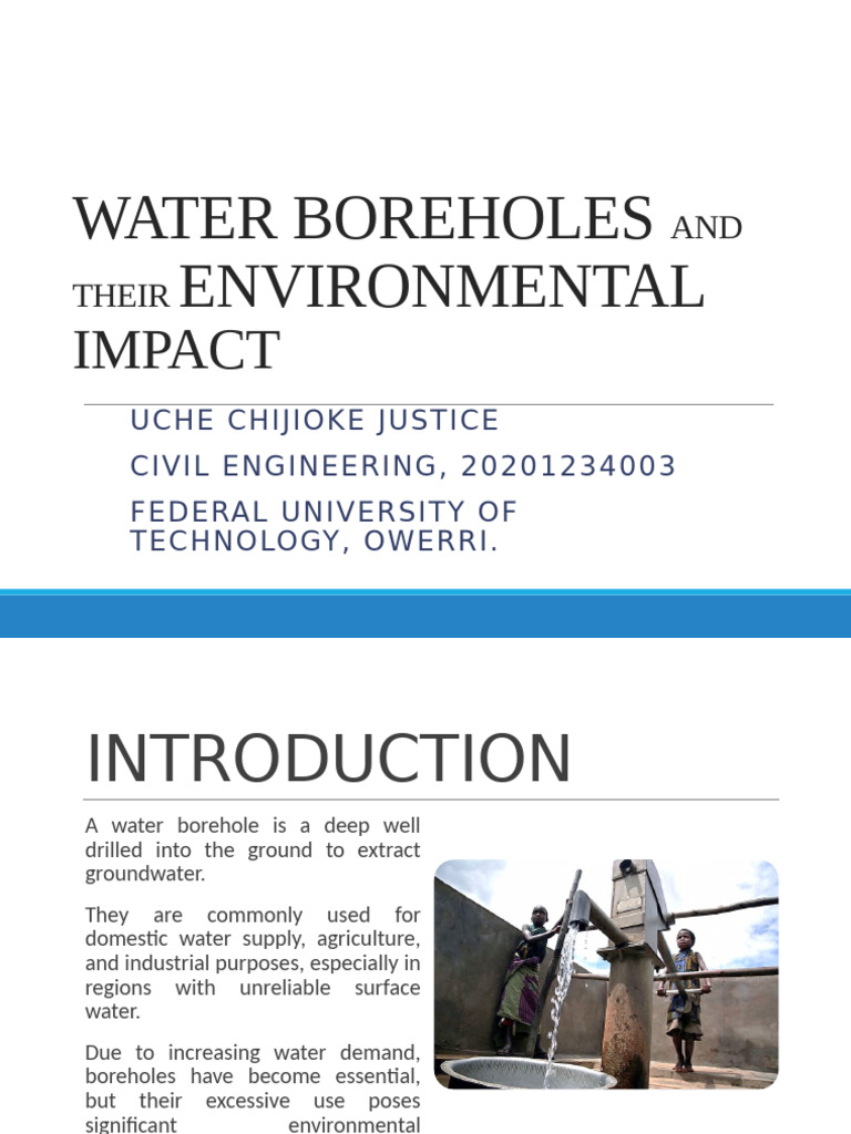Environmental Impact of Water Boreholes | PDF