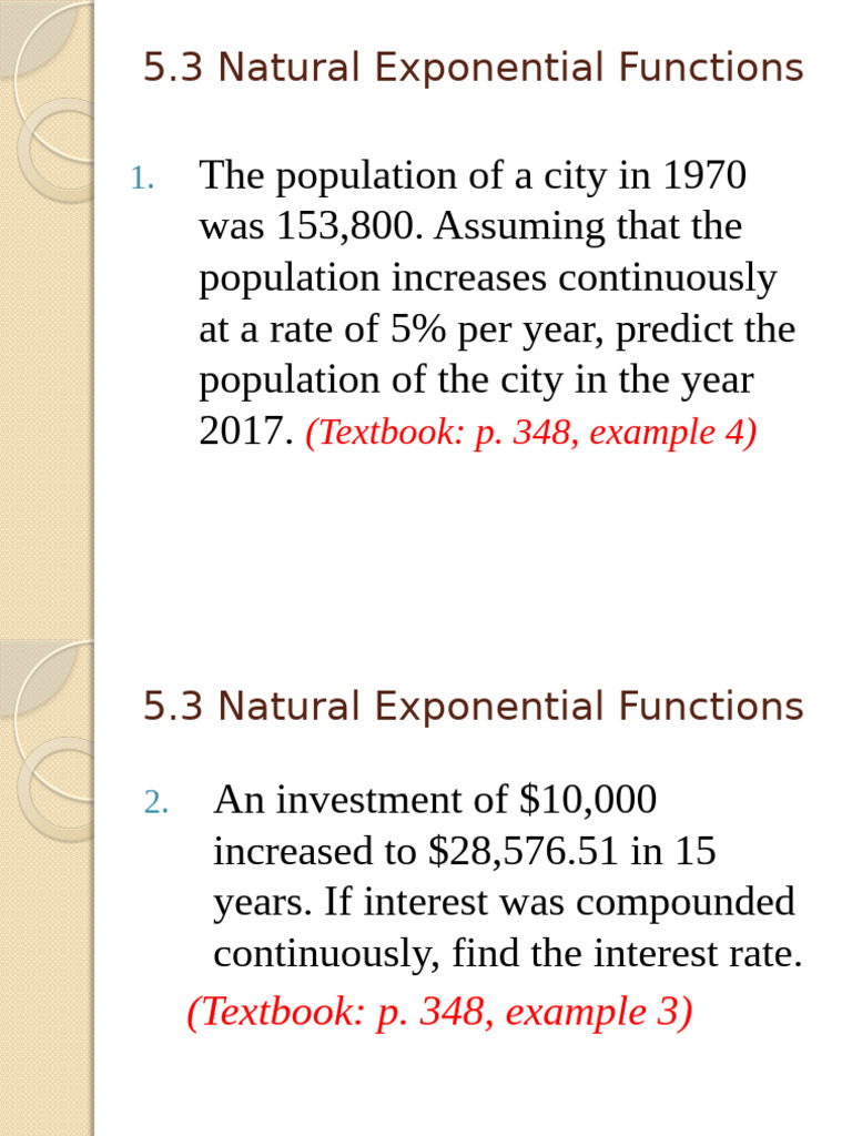Natural Exponential Functions | PDF