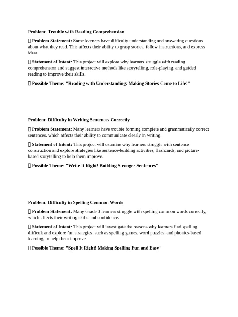 Problem.....English Topics | PDF