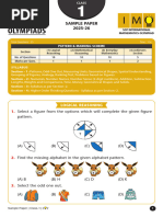 Imo Sample Paper Class-2 2025-26 | PDF | Mathematics