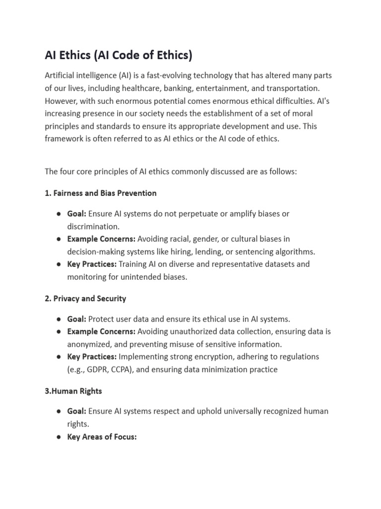 AI Ethics (AI Code of Ethics) | PDF | Artificial Intelligence ...
