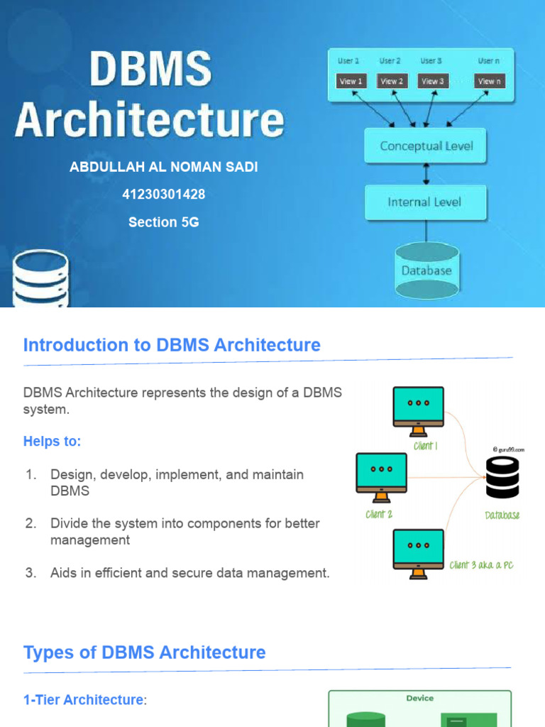 DBMS Architecture Presentation slide | PDF