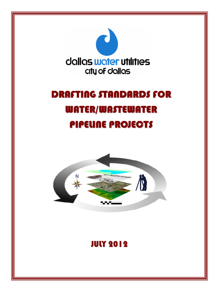 DWU Pipeline Drafting Standards | PDF | Pipe (Fluid Conveyance) | Surveying