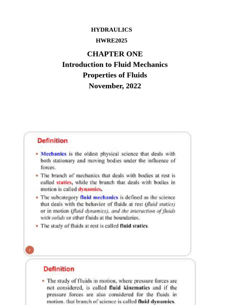 Chapter 1 Fluid Properties | PDF