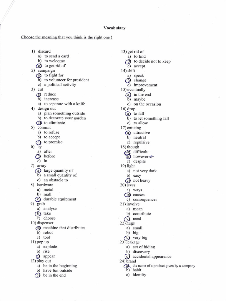 Vocabulary Environment Activity Corrected | PDF