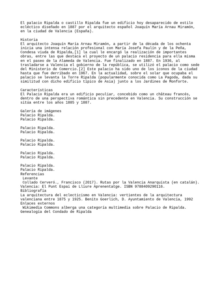 Palacio Ripalda: Historia y Arquitectura | PDF
