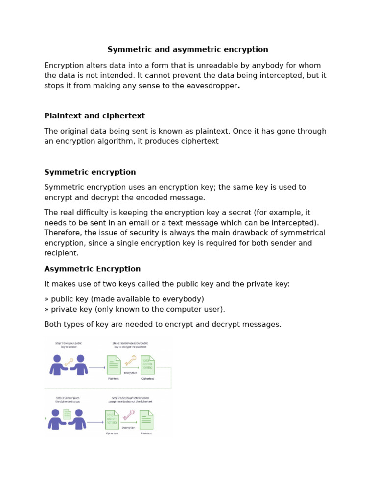 Symmetric and Asymmetric Encryption | PDF