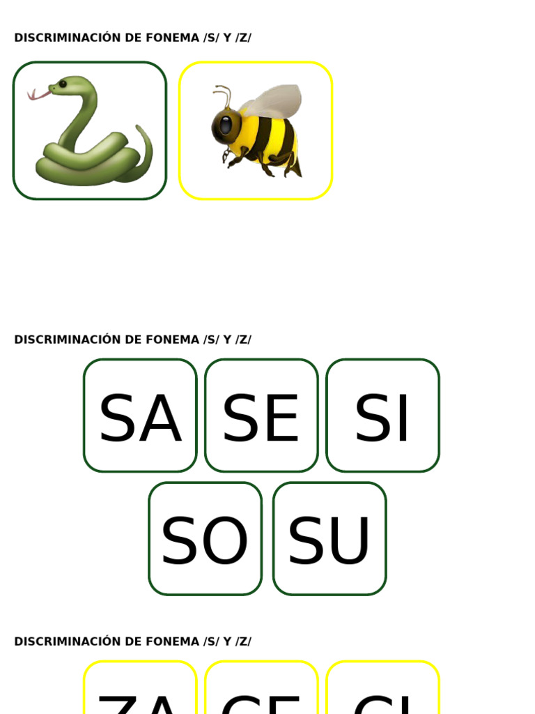 Discriminación de Fonemas /S/ y /Z/ | PDF