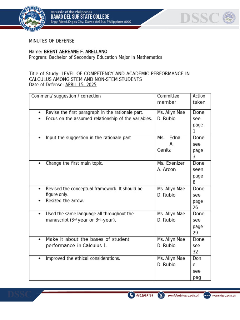 MINUTES OF DEFENSE Brent | PDF | Mathematics