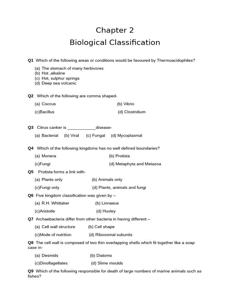 Biological Classification | PDF