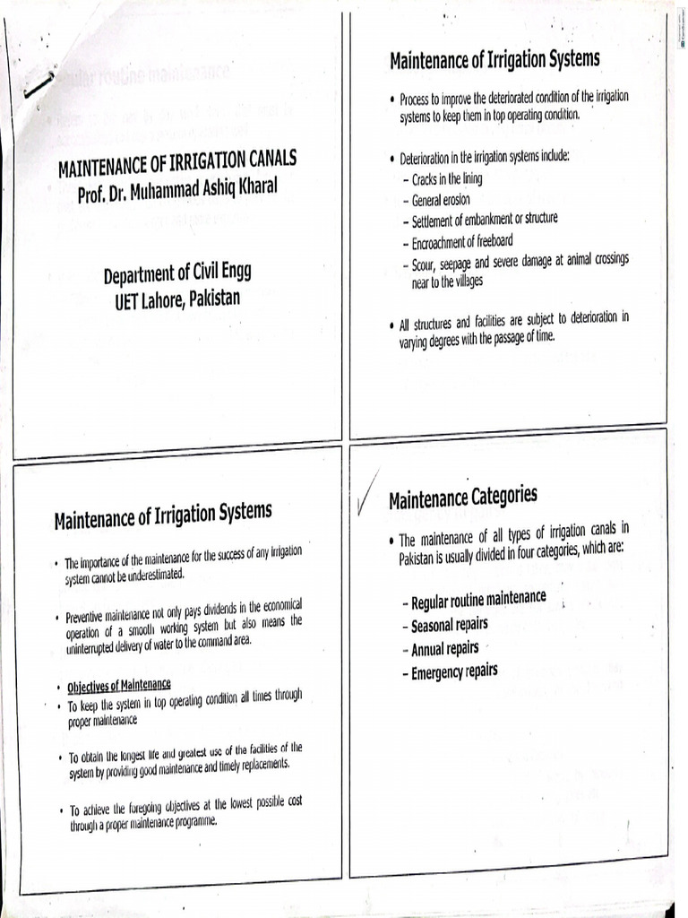 Maintenance of Irrigation canals | PDF