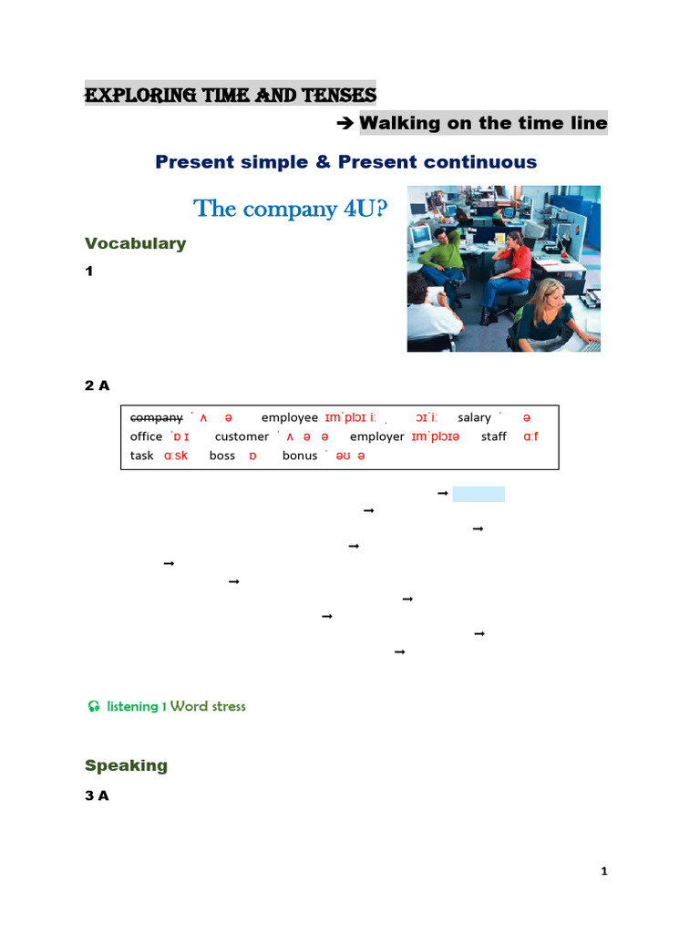 Pres. Simple - Pres. Continuous | PDF | Adverb | Linguistics