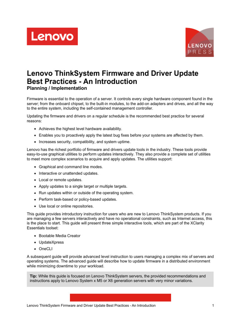 Best Practice Update Firmware Drivers Lenovo | PDF | Microsoft Windows ...