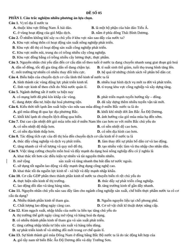 ĐỀ HSG12 - 05 | PDF