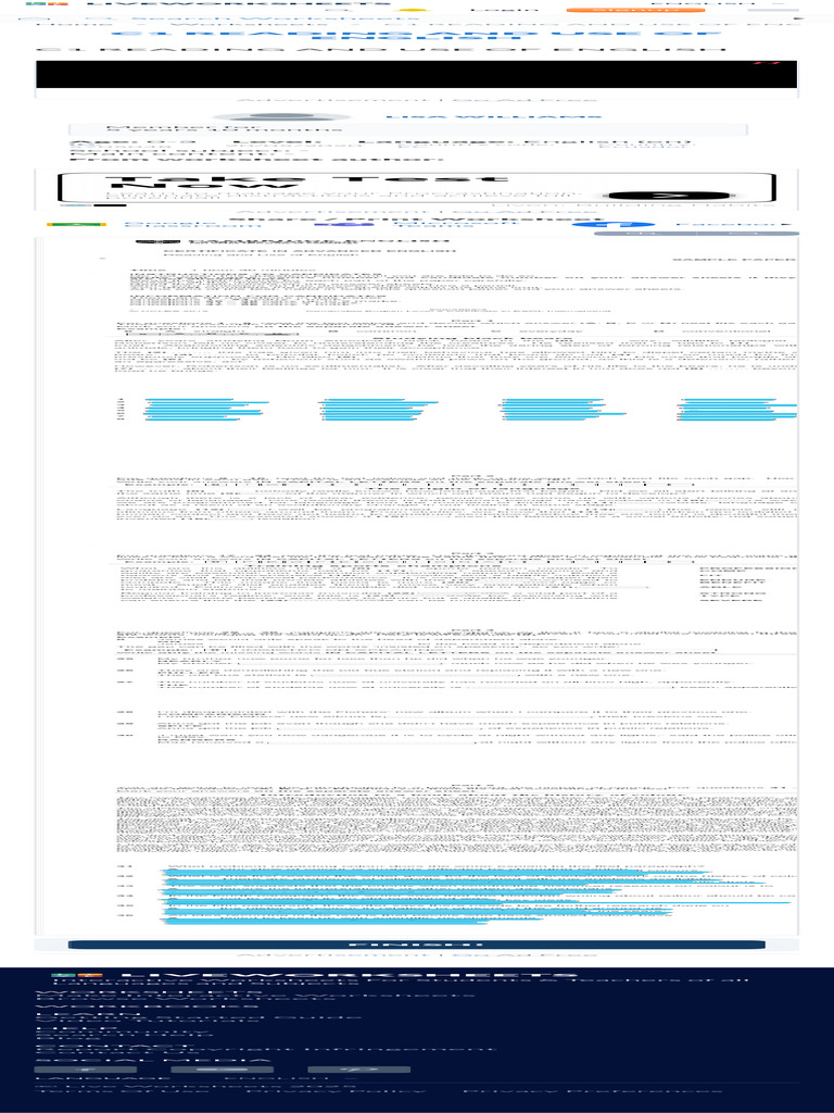 5705048 c1 Reading and Use of English Lisa Williams | PDF