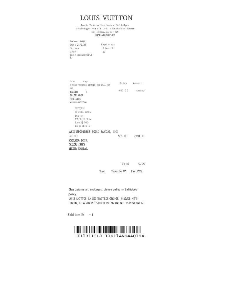 Ticket Louis Vuitton | PDF