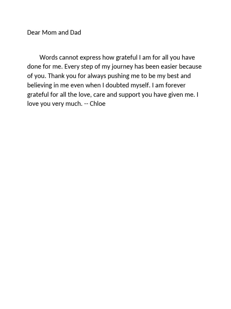 Dear Mom and Dad | PDF