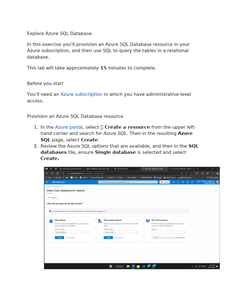 Explore Azure SQL Database | PDF | Databases | Microsoft Azure