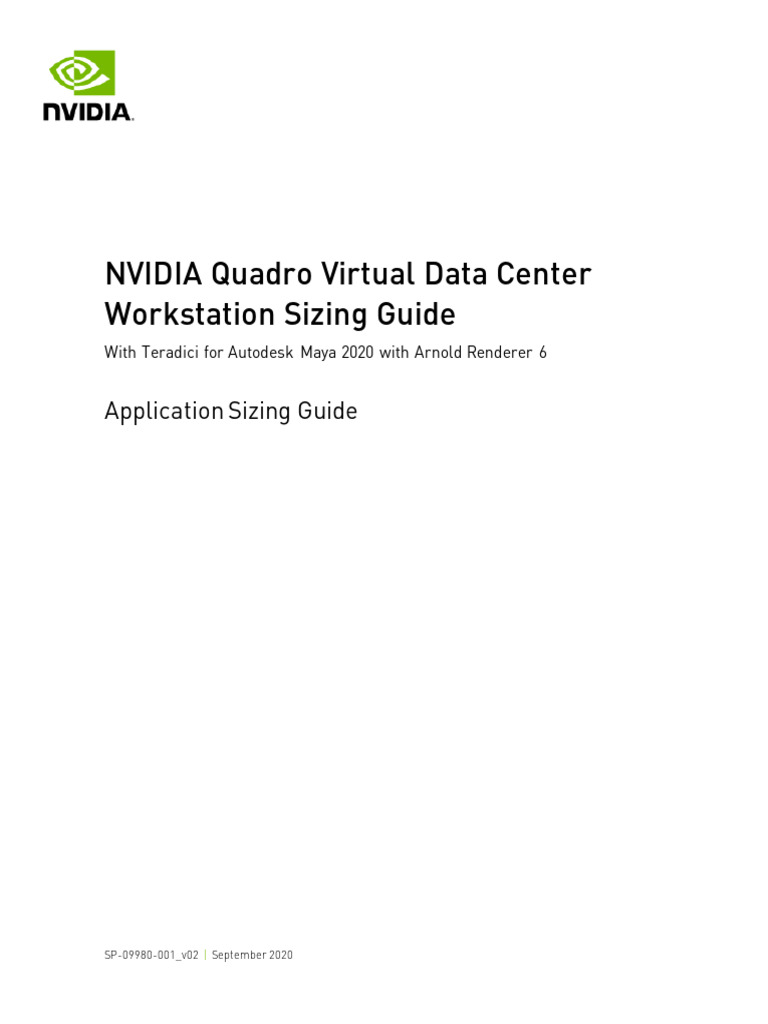 Application Sizing Guide Quadro Virtual Data Center Workstation Autodesk Maya | PDF | Graphics ...