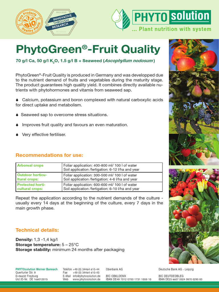 E PhytoGreen FruitQuality | PDF