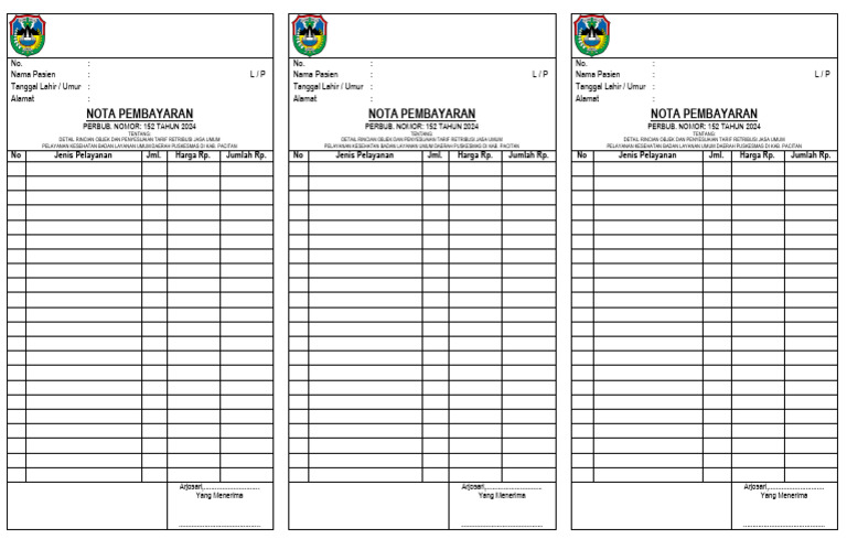 Nota Pembayaran 2025 | PDF